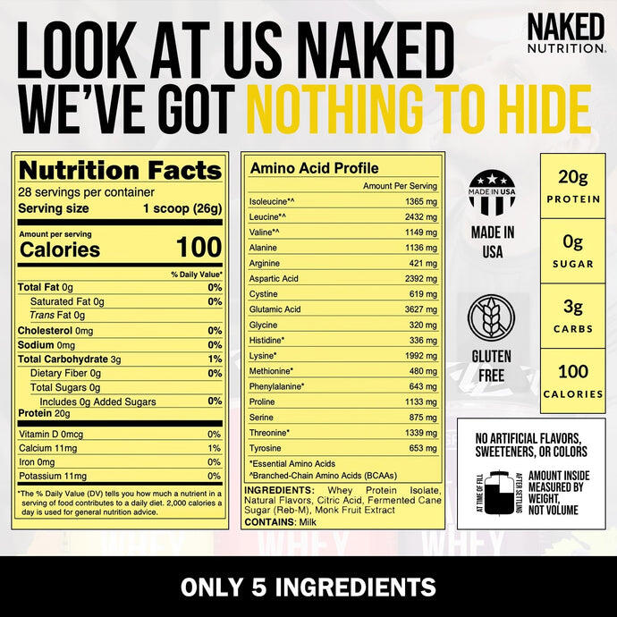 Lemonade Whey Protein Isolate Clear Naked Whey Naked Nutrition